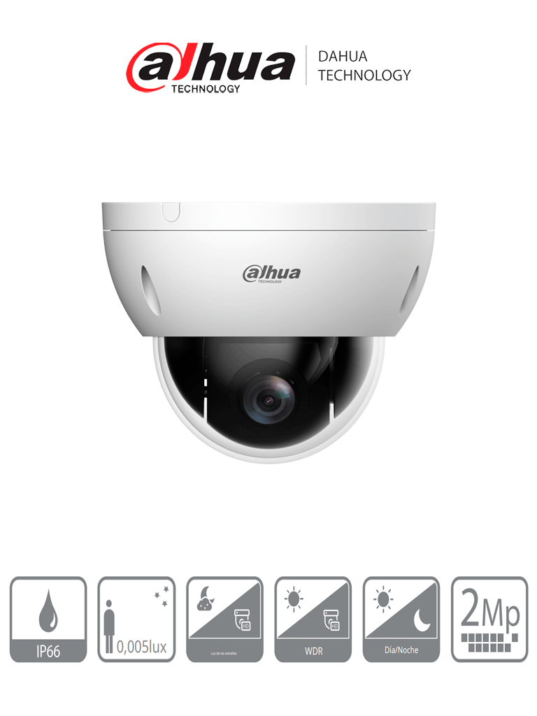 DAHUASD22204DB-GC - Cámara PTZ Mini Domo Antivandálica de 2