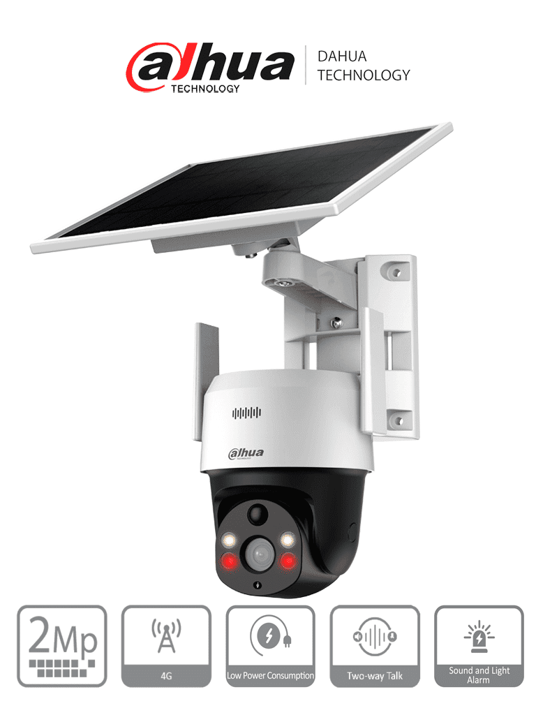 DAHUA SD2A200HB-GN-AGQ-PV-SP-LA Cámara IP PT de Solar 4G de