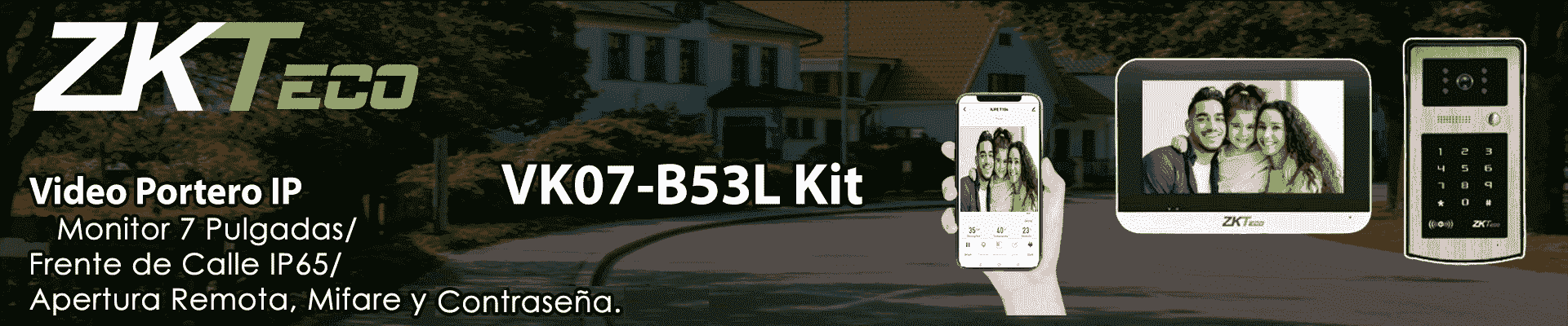 ZKTECO VK07B53LKit- Kit de Videoportero IP Monitor Color