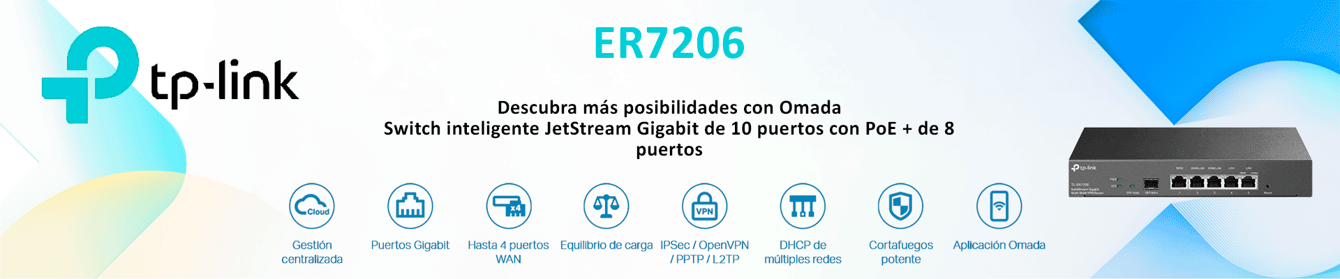 Router Omada VPN , SDN Multi-WAN Gigabit , 1 Puerto WAN SFP