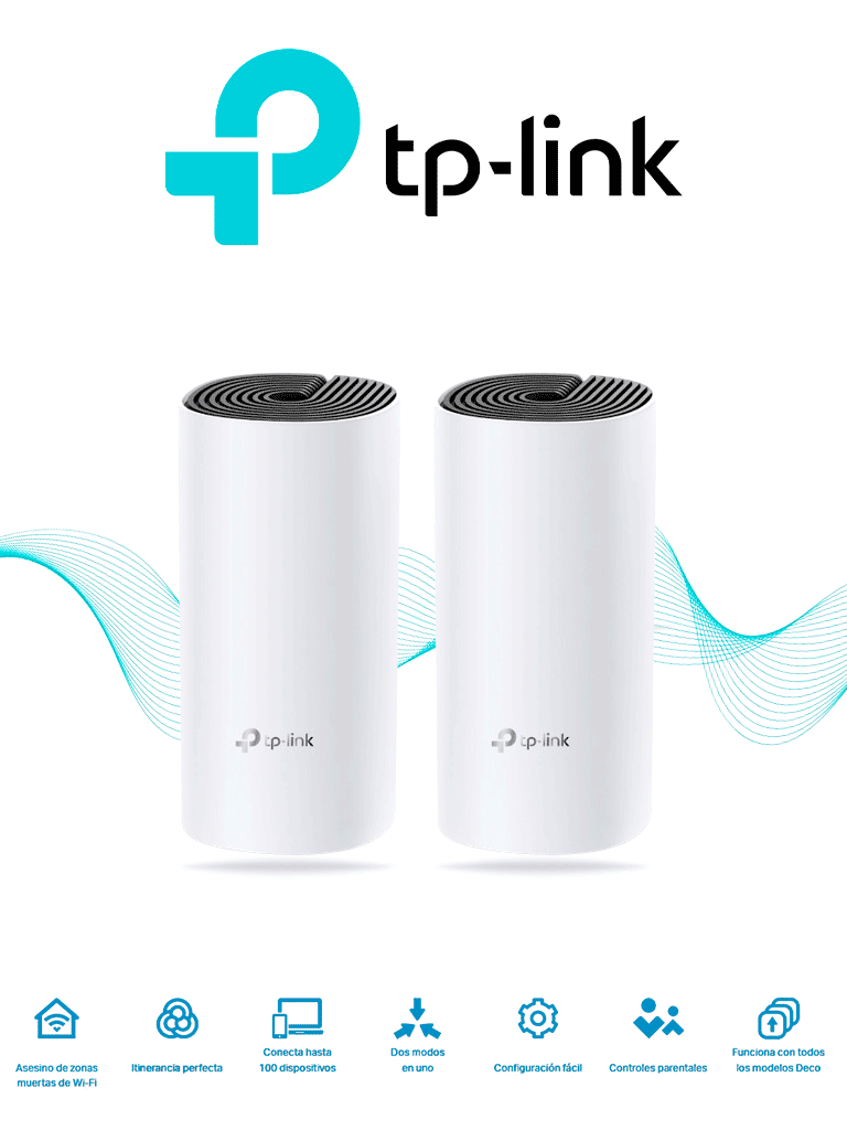 DECO M4 - KIT 2 Routers Inalámbricos MESH Interior para Hoga