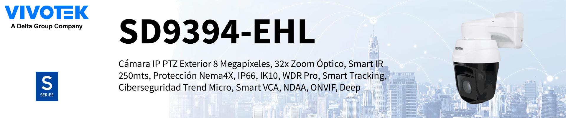 VIVOTEK SD9394-EHL - Cámara IP PTZ Exterior 8 Megapixeles, 3