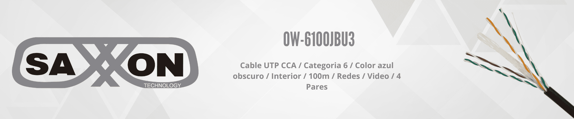 SAXXON OWC6FO100BL001- Bobina de Cable UTP Cat6 100% Cobre/