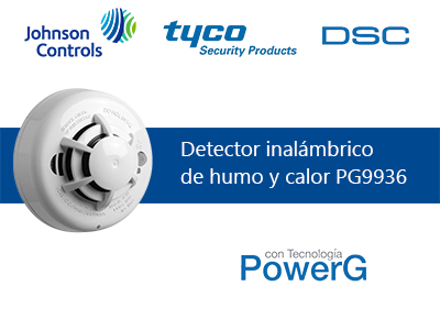 DSC PG9936 – Detector de humo y calor inalámbrico con tecnología Power ...