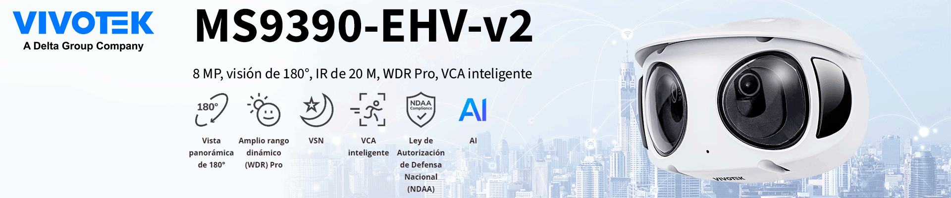 VIVOTEK MS9390-EHV-v2 - Camara IP Panoramica 180º de exterio