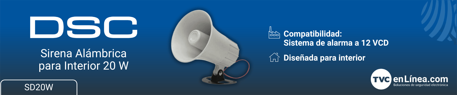 Sirena Cableada para Exterior 12 VCD 20W 2 tonos 110 dB