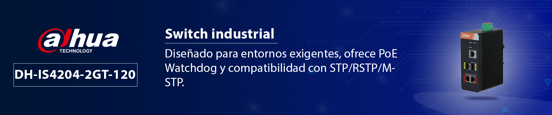 DAHUA DH-IS4204-2GT- Switch industrial Gigabit de 4 puertos/
