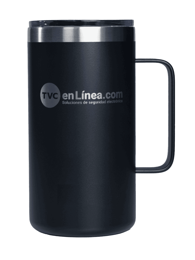 Termo con asa de 14oz y tapa magslider color negro, con impr