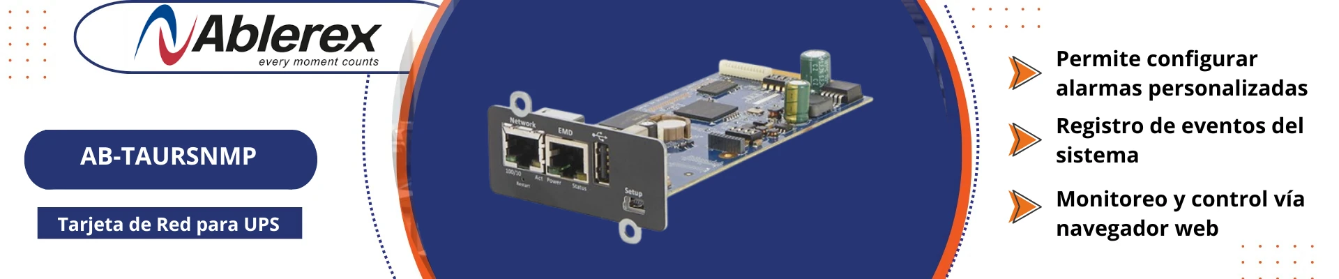 ABLEREX - AB-TAURSNMP/D Tarjeta de red SNMP para sistemas SA