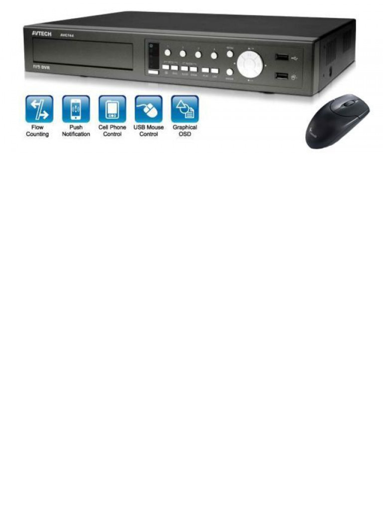AVTECH AVD744ZD- DVR FULL D1/ 4 CANALES DE VIDEO & AUDIO&DCCS ...