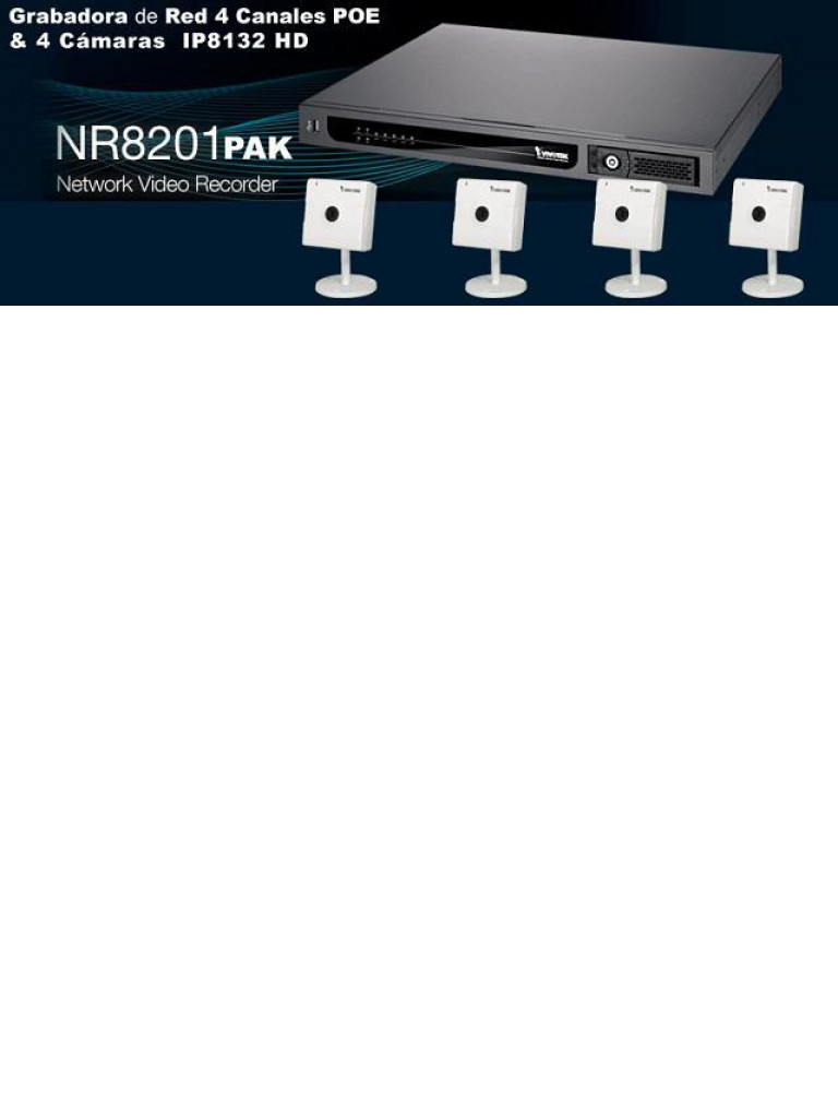 VIVOTEK NR8201PAK2- GRABADORA DE RED DE 4 CANALES POE & 4 CAMARAS ...