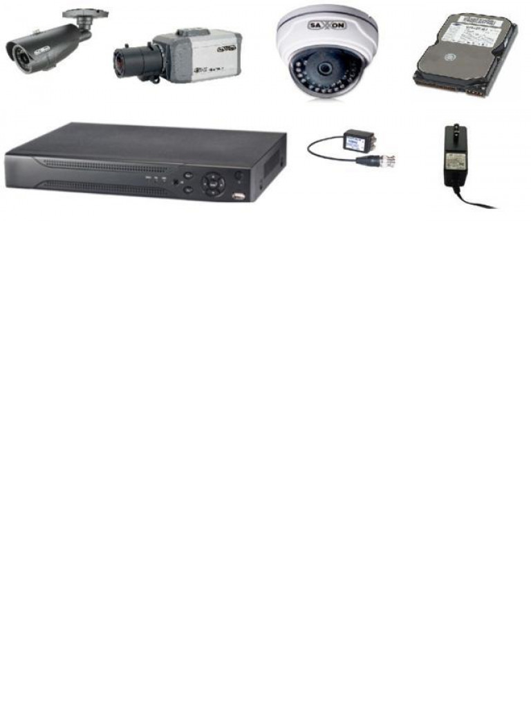 TVC DVR6504PAK04- PAQUETE DVR 4 CANALES /4 CÁMARAS SAXXON A ELEGIR /1 ...