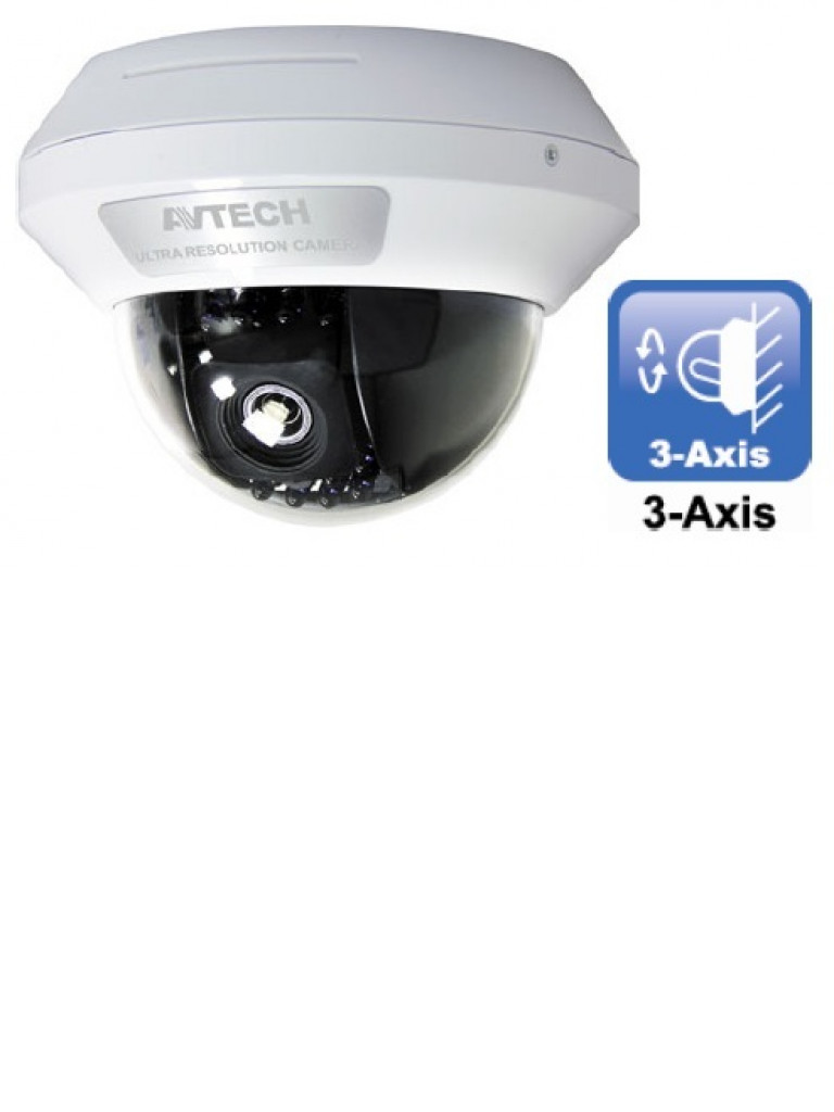 AVTECH AVC163- CAMARA DOMO/ INTERIOR/960H/700 TVL/LENTE 3.8MM/12 LEDS ...
