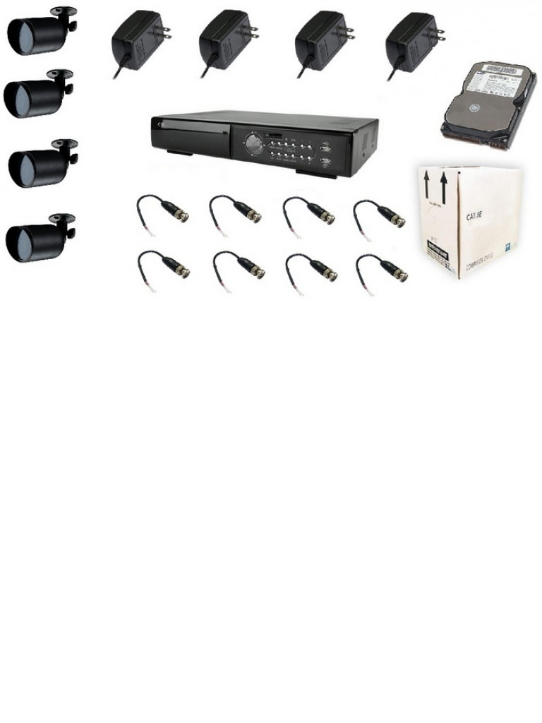 AVTECH CPD551CPAK- KIT DE 4CH/INCLUYE CPD551C/ 4 CAMARAS KPC136A/ 4 ...