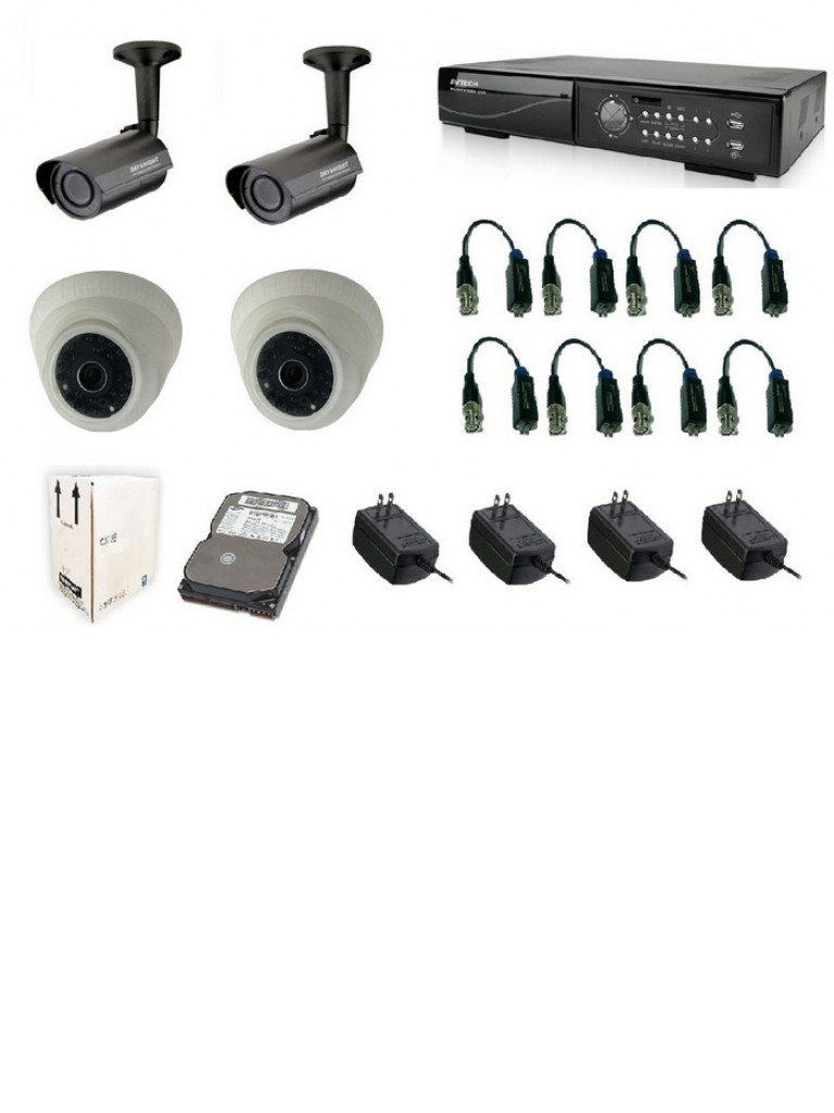 AVTECH AVC792HKITVFD-KIT DE 4CH/INCLUYE AVC792H/ 2 CAMARAS AVC167/2 ...