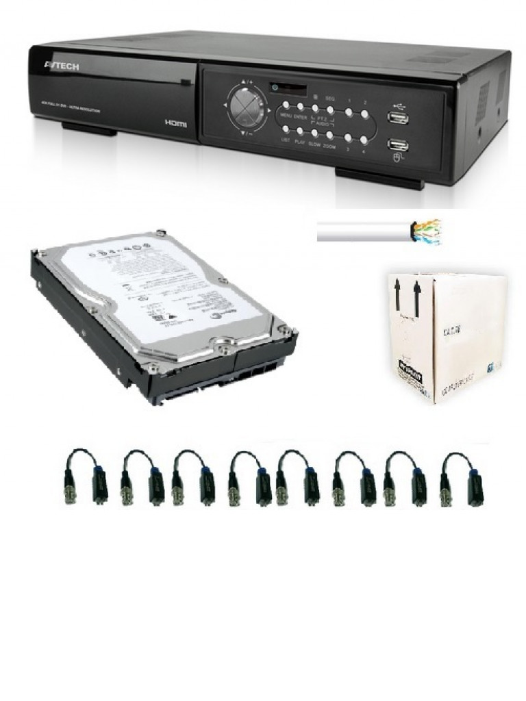 AVTECH AVC792DKITB- KIT DE 4CH/ INCLUYE AVC792D/ DISCO DURO 500 GB/ 8 ...