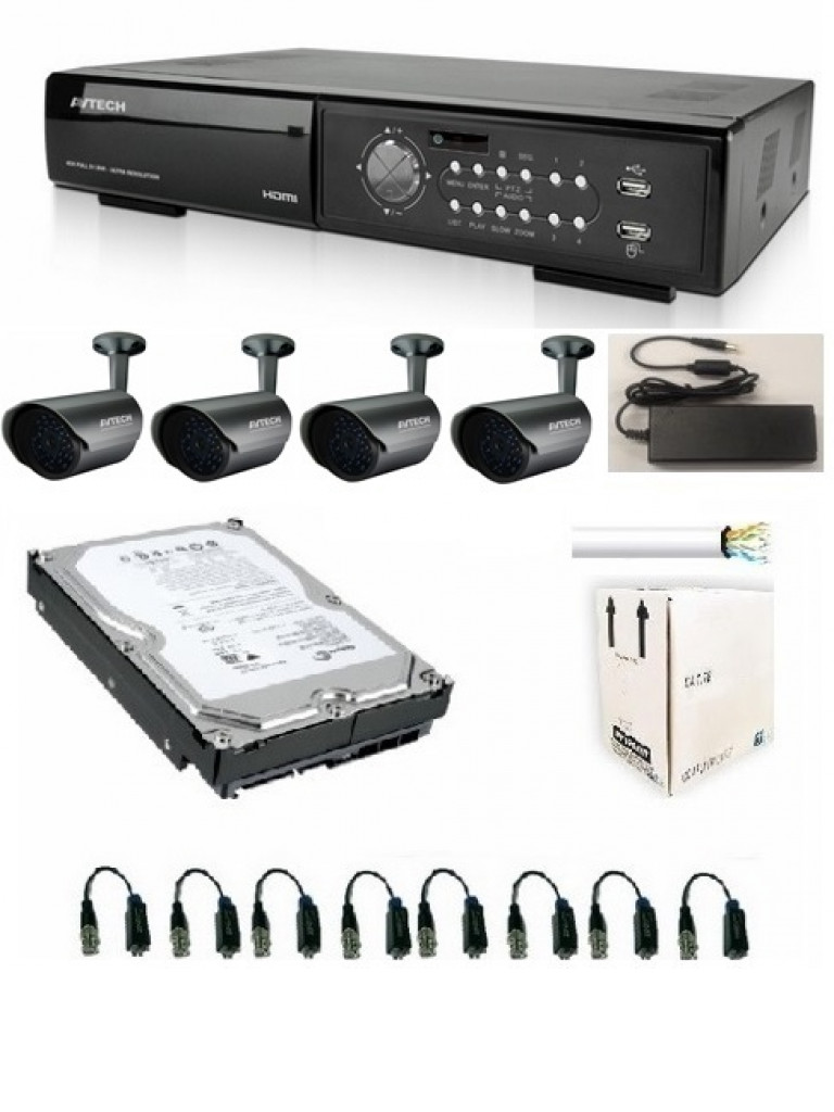 AVTECH AVC792DPAQB05- KIT DVR 4CH AVC792D/4 AVC158/ DISCO DURO 500 GB ...