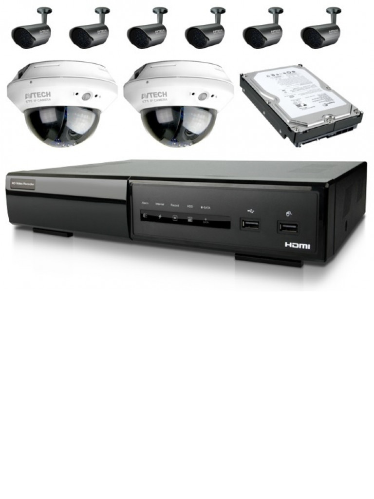 AVTECH AVH0801PAK01- KIT DE 8 CANALES/ INCLUYE 1 AVH0801/ 1 HDD DE 1TB ...