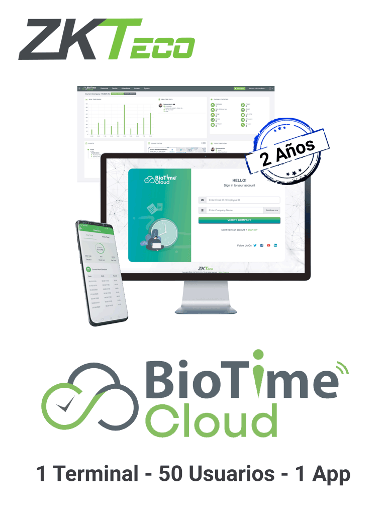 ZKTECO BIOTIMECLOUDPREMIUM Licencia en la nube