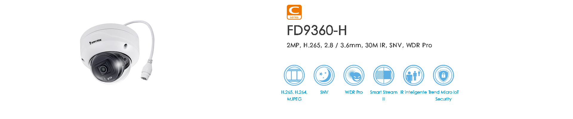VIVOTEK FD9360H - CAMARA IP DOMO EXTERIOR 2MP/ LENTE FIJO 2.