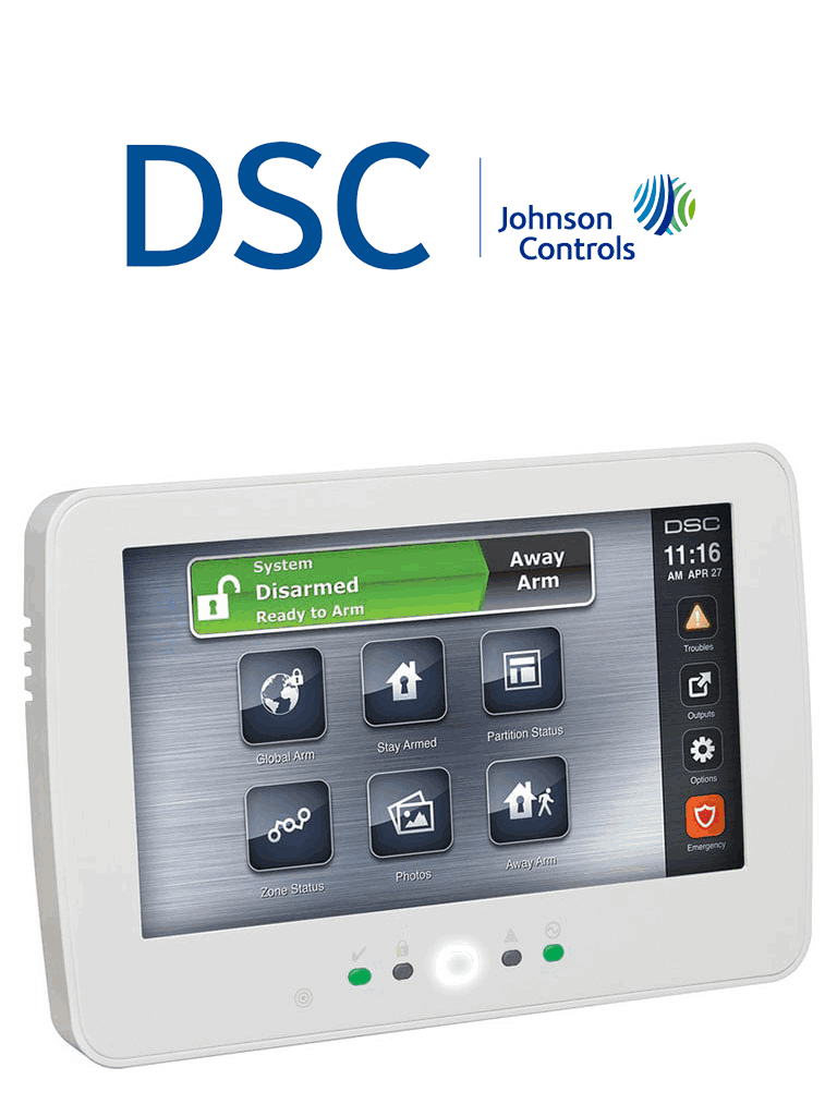 DSC HS2TCHPN - Teclado Cableado de Pantalla Táctil